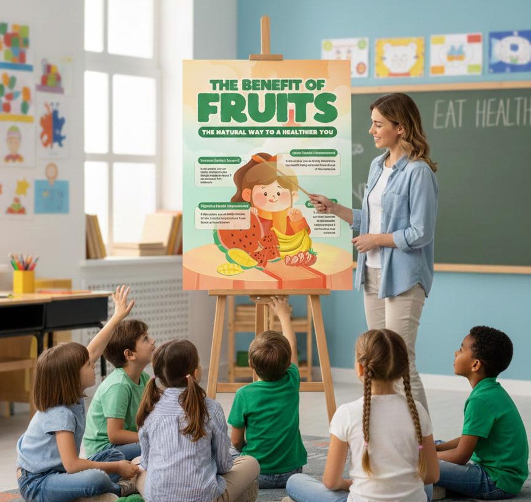 The Benefit of Fruits Educational Poster | Rolled Poster, Nutrition ...