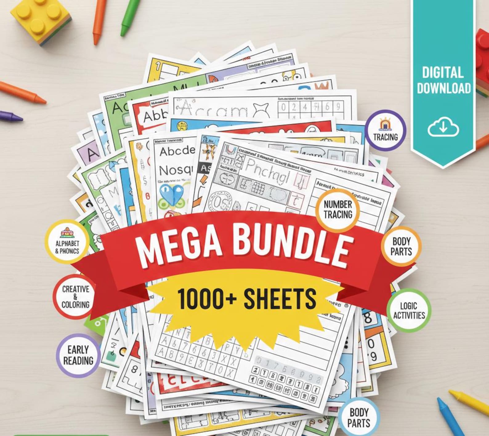 Preschool Curriculum Mega Bundle, 1000+ Worksheets, Lesson Plans ...