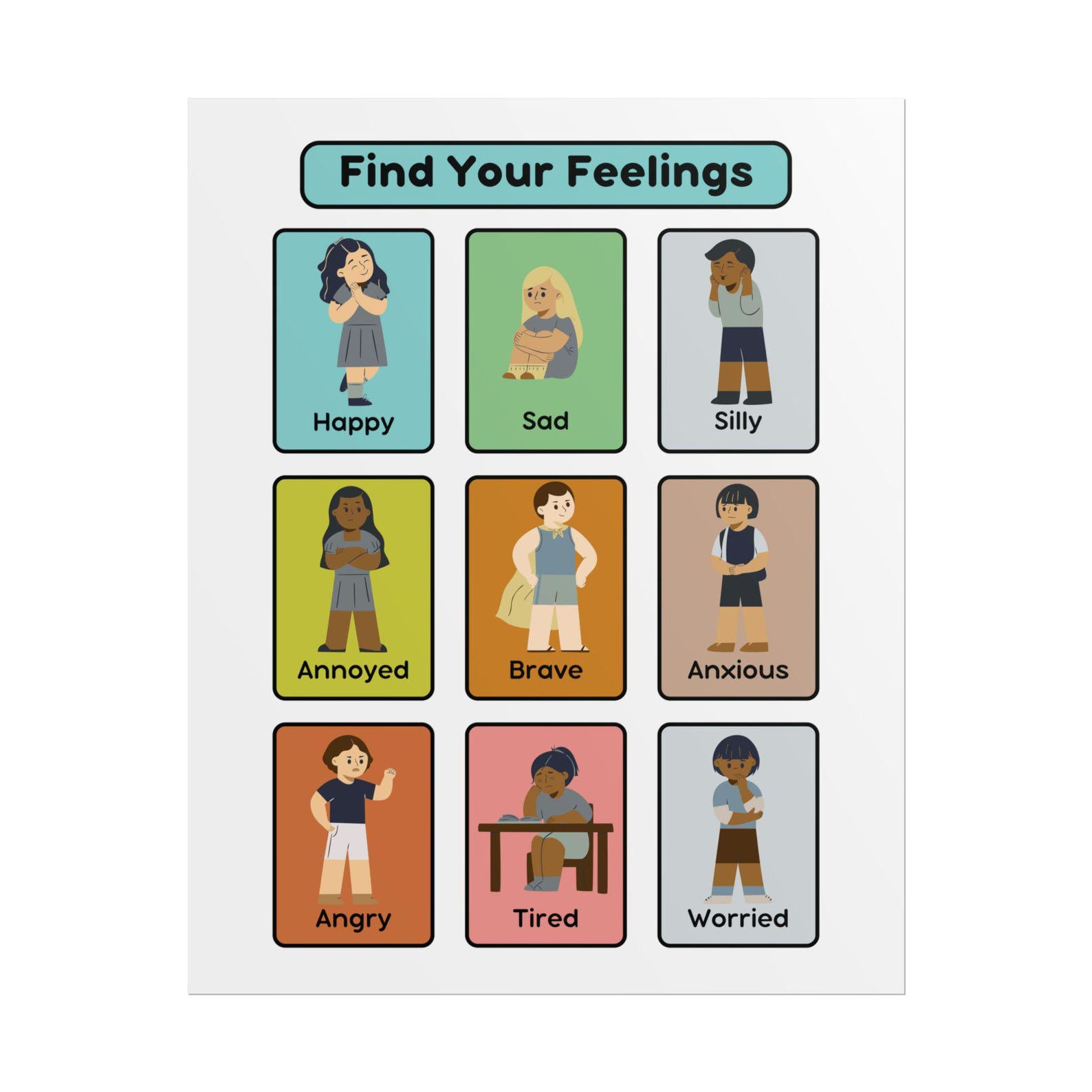 Feelings Chart Poster | Classroom Decor for Emotional Learning - Etsy