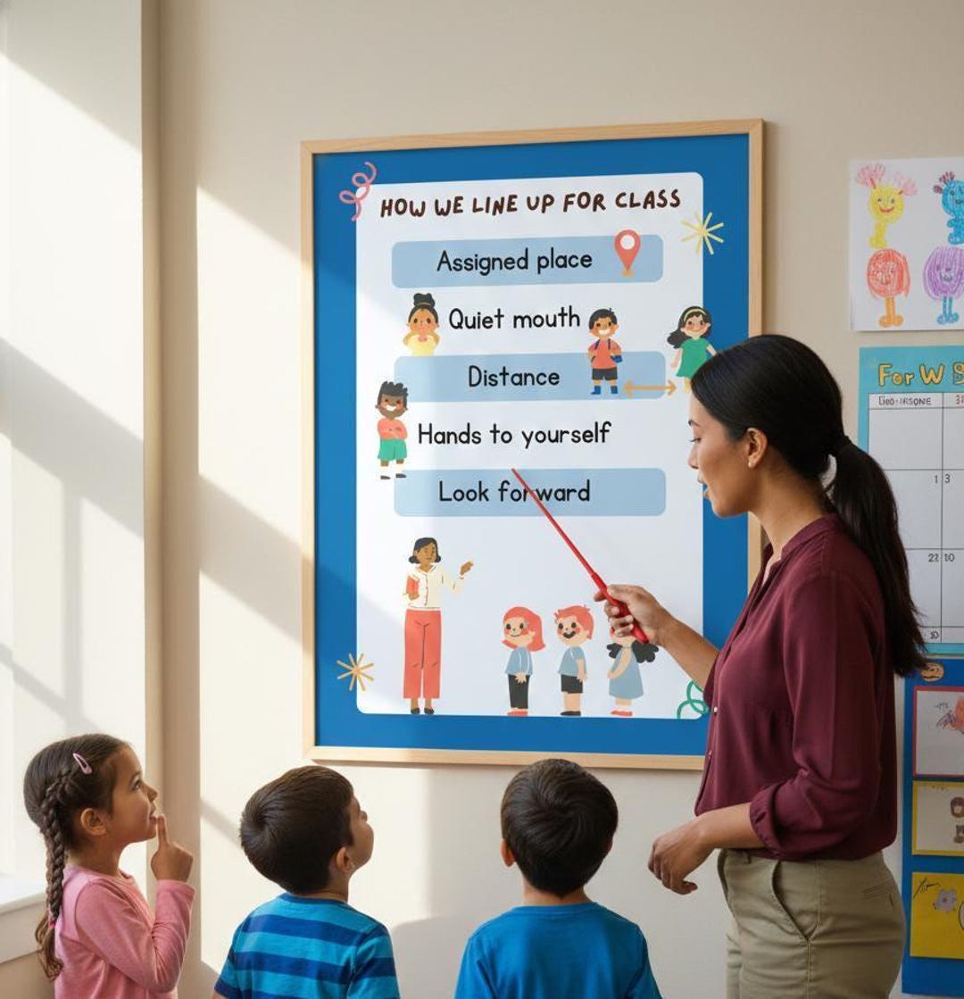 Classroom Management Poster, How We Line Up, Teacher Resources (digital ...