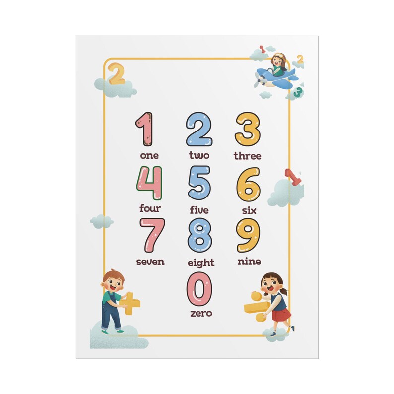 Number Chart Poster 0-9 Rolled Posters | Nursery Classroom Wall Art ...