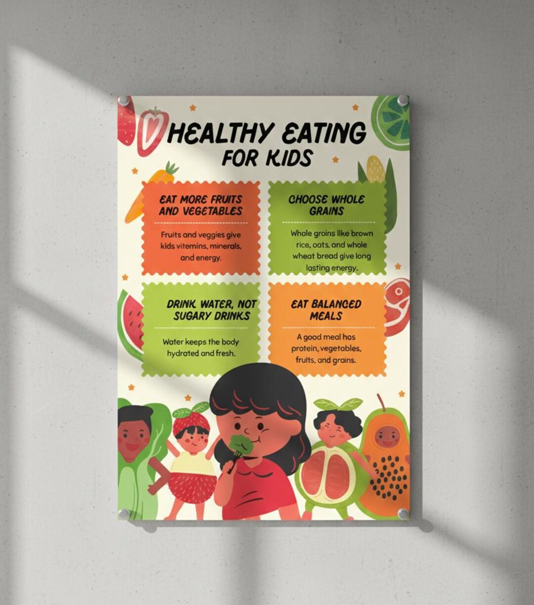 Healthy Eating Flashcards for Kids, Nutrition Learning Cards ...