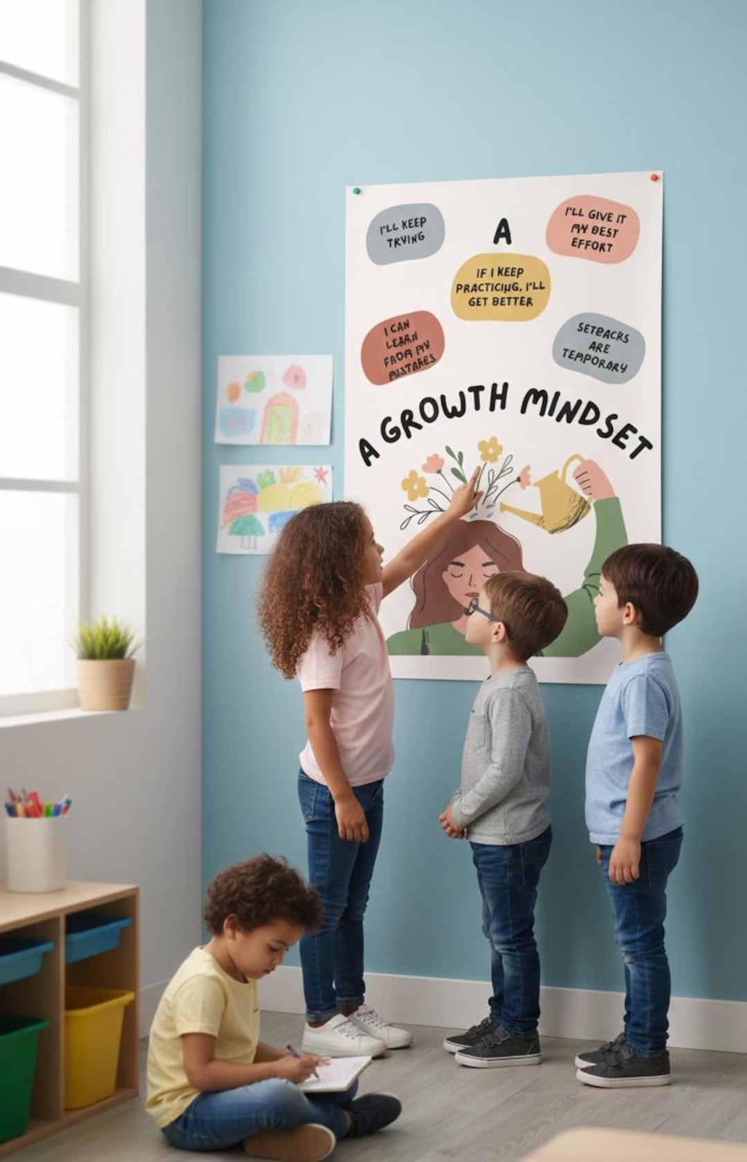 Growth Mindset Poster for Kids, Positive Affirmations Wall Art, Growth ...