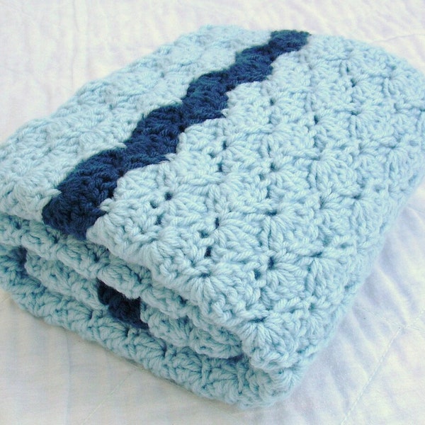 Blue Crochet Blanket - Etsy