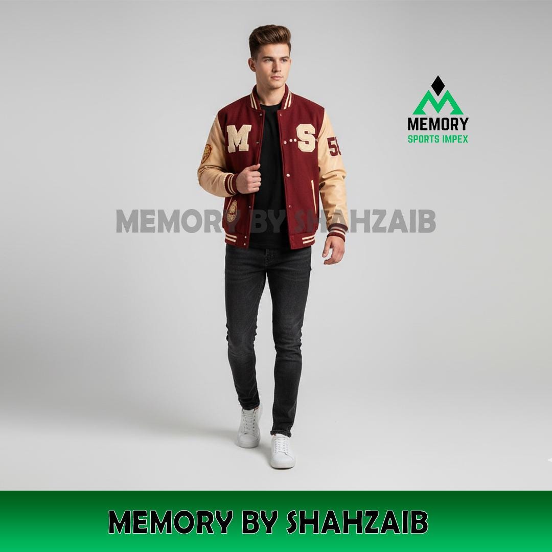 Varsity Jacket – Wool Body & Leather Sleeves, Custom Embroidered ...
