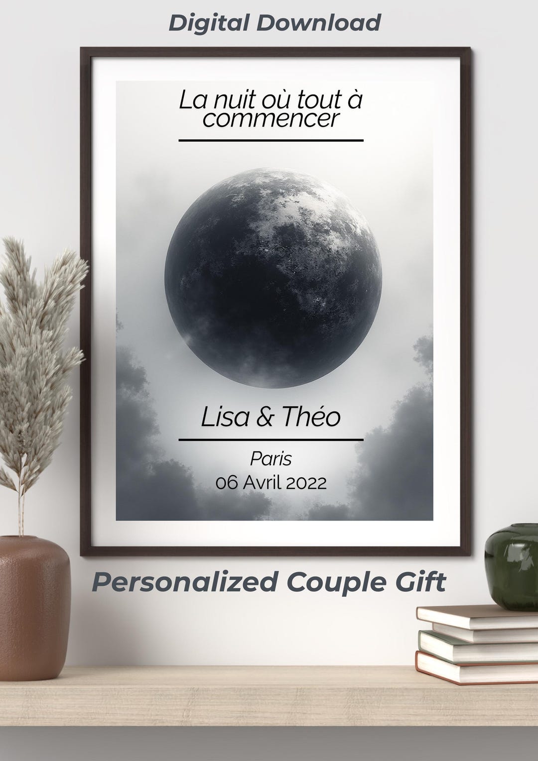 Personalized Love Poster | Couple & Birth Star Poster | Gift Date and ...