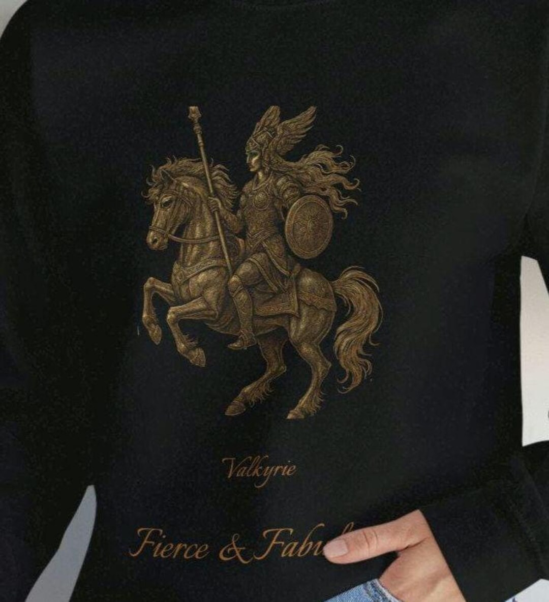 Valkyrie Sweatshirt: Fierce Nordic Warrior Graphic, Cotton-poly Blend ...