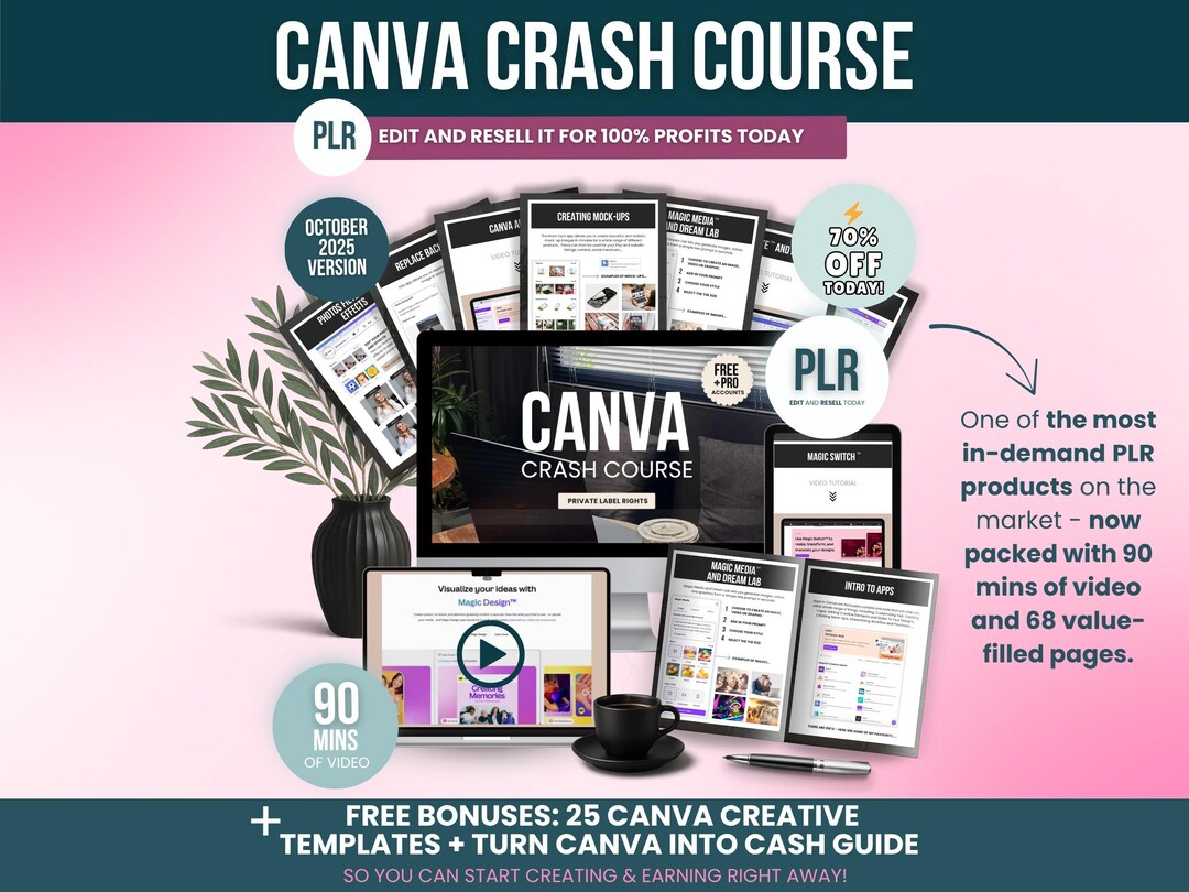 Canva Crash Course Training Guide | 68 Page Ebook With Video Tutorials ...