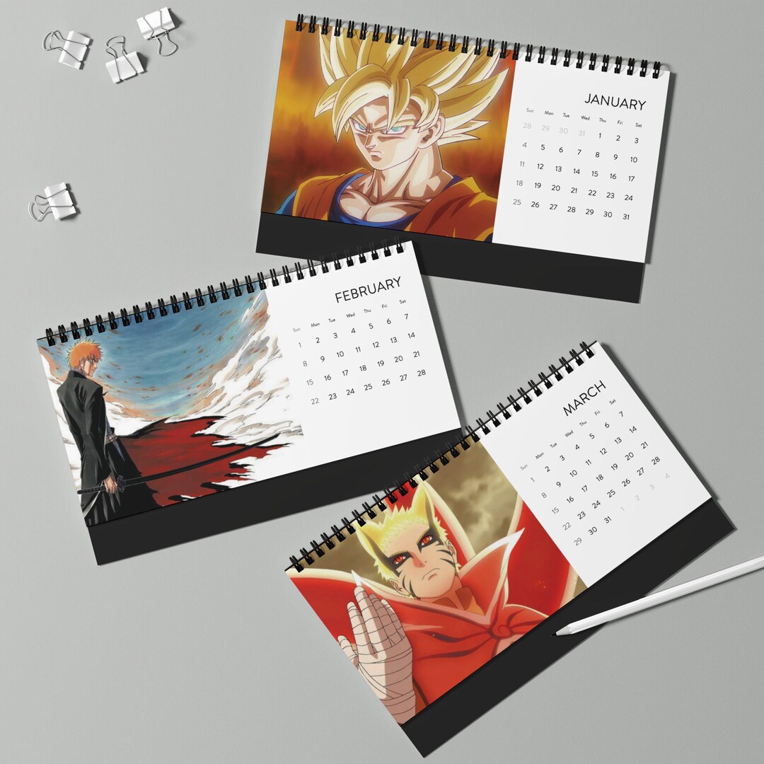 Anime Desk Calendar 2026, Anime Calendar, 2026 Grid, Room Accessory ...