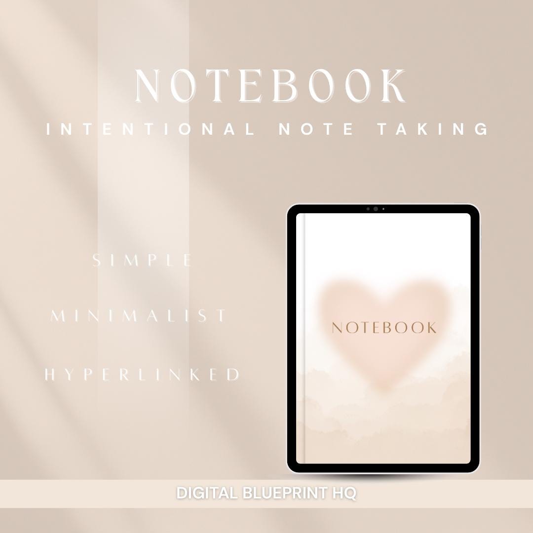 Hyperlinked Digital Notebook Goodnotes Notability Lined Dotted Graph ...