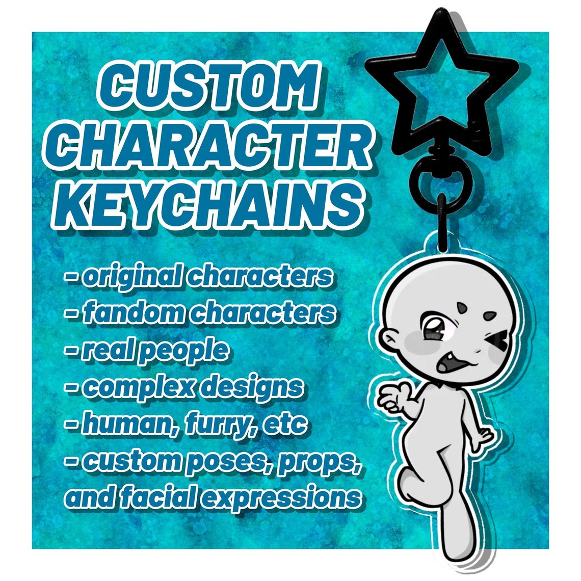 Custom Character Keychains | Chibi Keychains for Oc's, Fandom, Furry ...