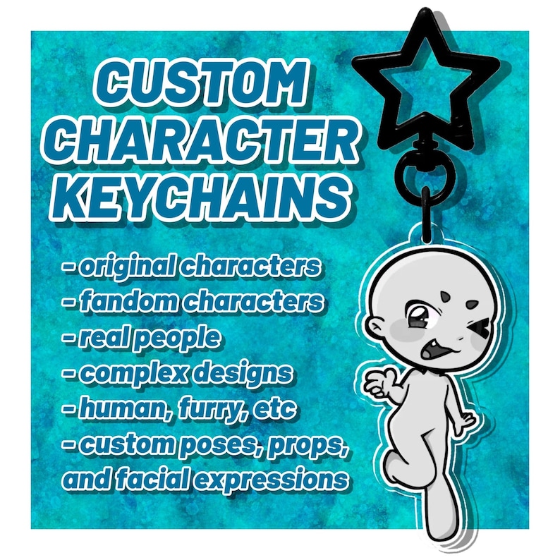 Custom Character Keychains | Chibi Keychains for Oc's, Fandom, Furry ...