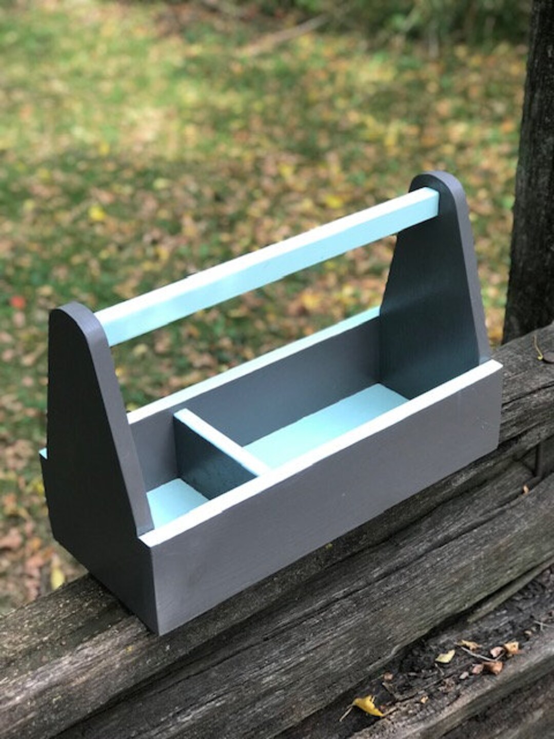 Charcoal and Mint Brush Box - Etsy