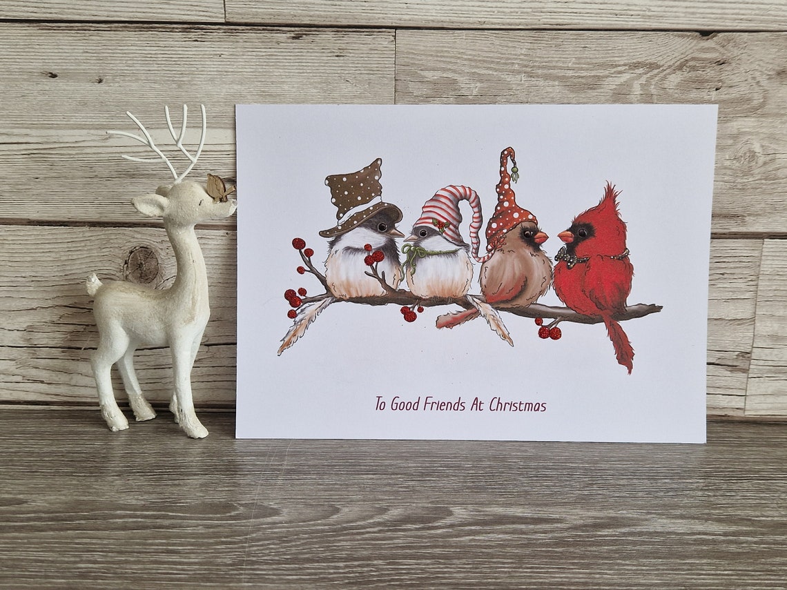 Personalisable Bird Christmas Card, Birds Christmas Card, Christmas ...