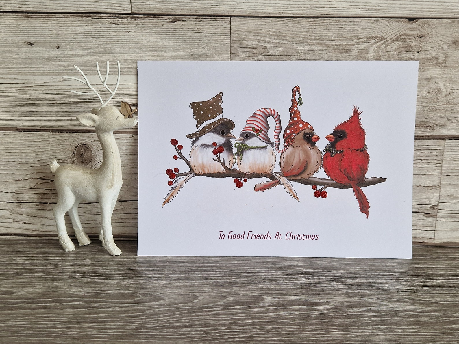 Personalisable Bird Christmas Card, Birds Christmas Card, Christmas ...