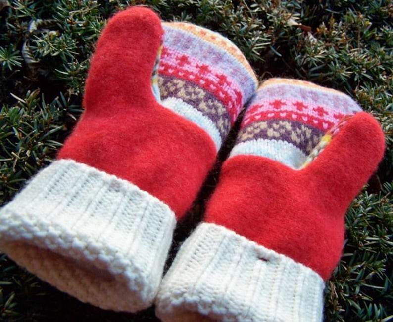 SWEATER MITTENS - A PDF Pattern for Sewing Fleece Lined Mittens Using ...