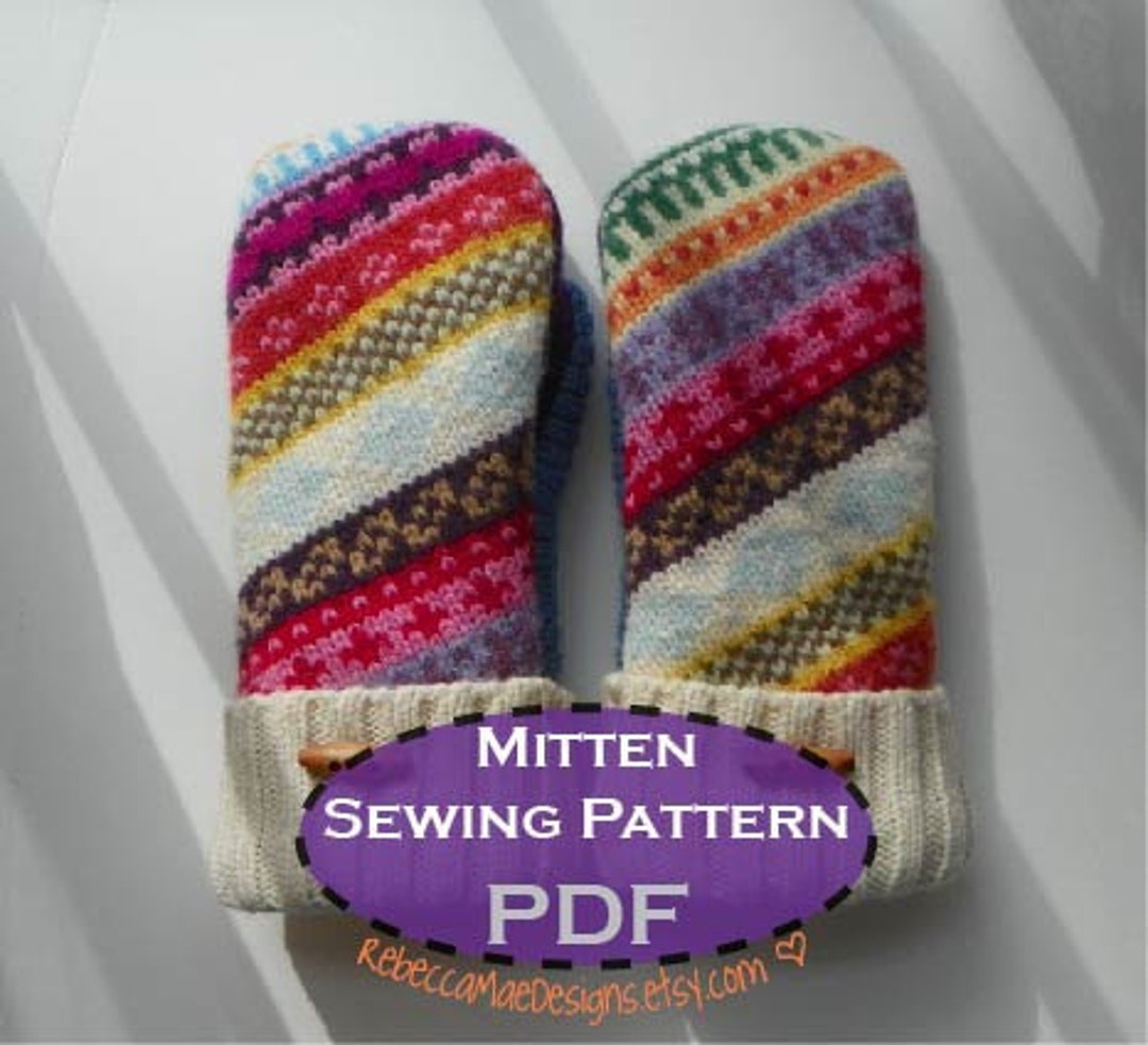 PDF MITTEN PATTERN - How to Make Mittens From Upcycled Felted Wool ...