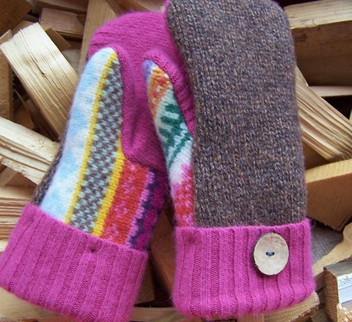 PDF MITTEN PATTERN - Sewing Diy Pattern Tutorial for Upcycled Felted ...