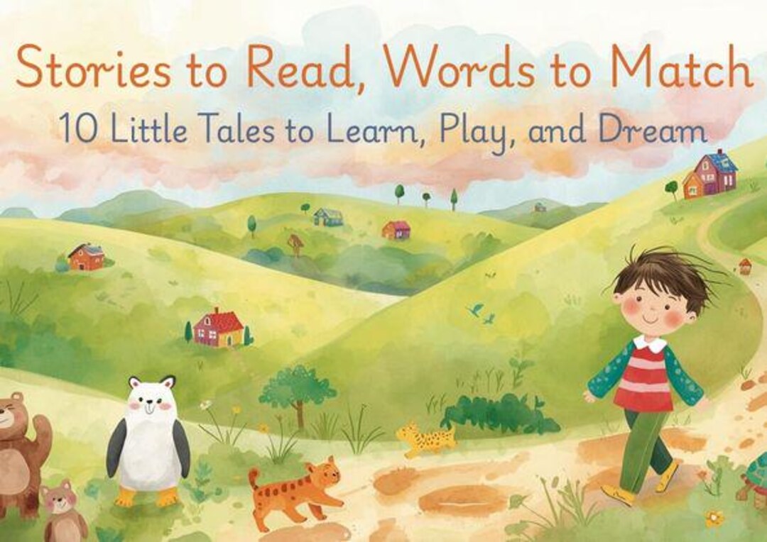 Watercolor Storybook: 10 Short Tales With Word Matching (PDF) - Etsy