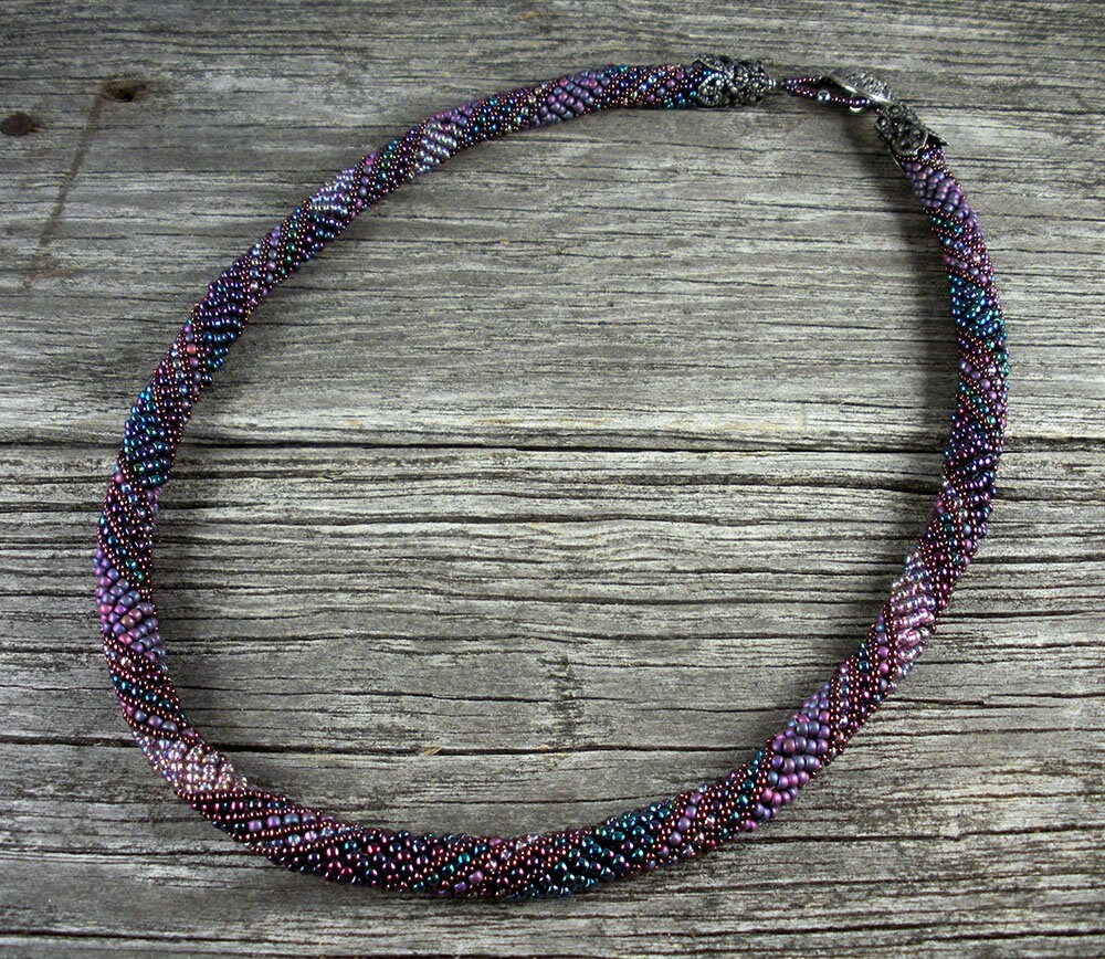 SOLD Beadweaving: Russian Spiral Rope Necklace in Metallic - Etsy