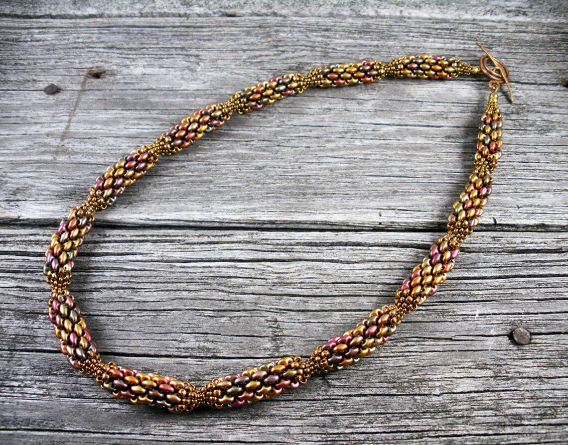 SOLD! Sculptured Peyote-stitched Superduo Rope in Violet Crystal and ...