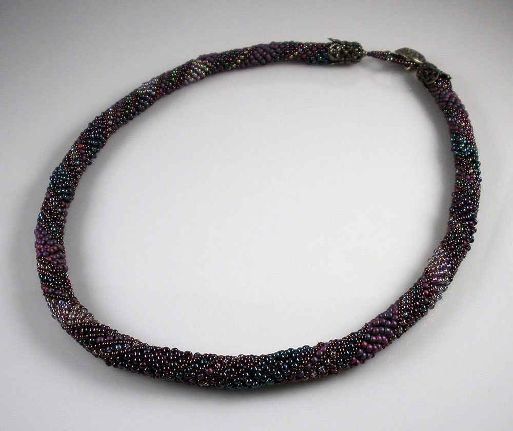 SOLD Beadweaving: Russian Spiral Rope Necklace in Metallic - Etsy