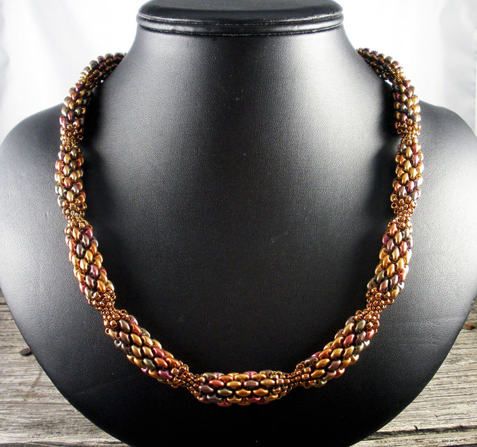 SOLD! Sculptured Peyote-stitched Superduo Rope in Violet Crystal and ...