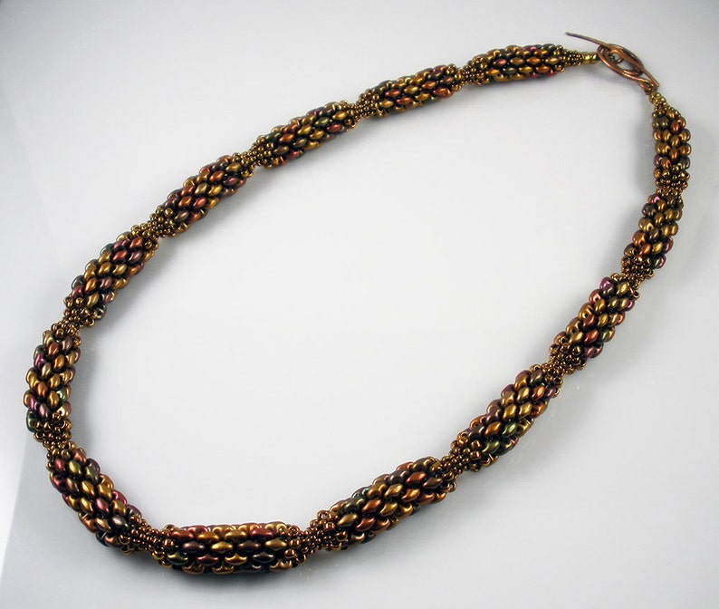 SOLD! Sculptured Peyote-stitched Superduo Rope in Violet Crystal and ...