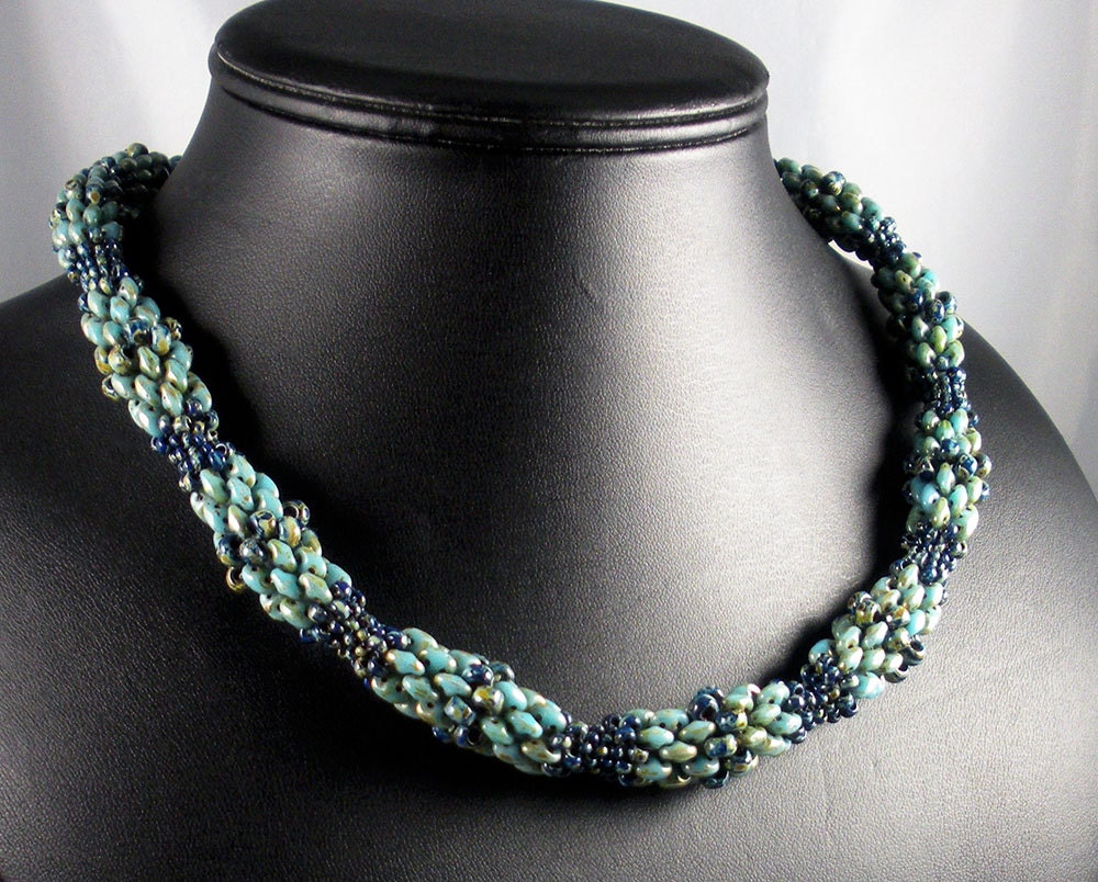 SOLD Beadweaving: Sculptured Peyote-stitched Superduo Rope in - Etsy