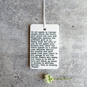 Papaji Quote Wall Tag • Papaji Quotes • Ceramic Wall Hanging • Poonja ...