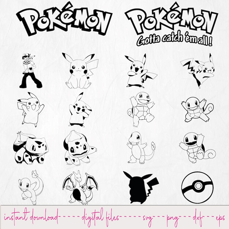 Pokemons Outline Svg - Etsy