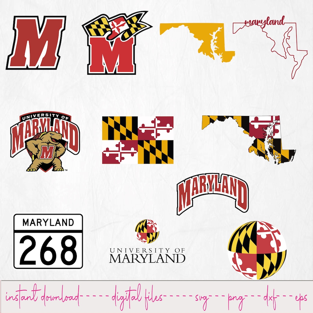 Maryland State Flag SVG Bundle, University Graphics (digital Download ...