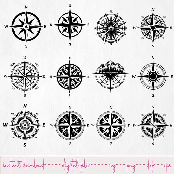 Compass Svg - Etsy