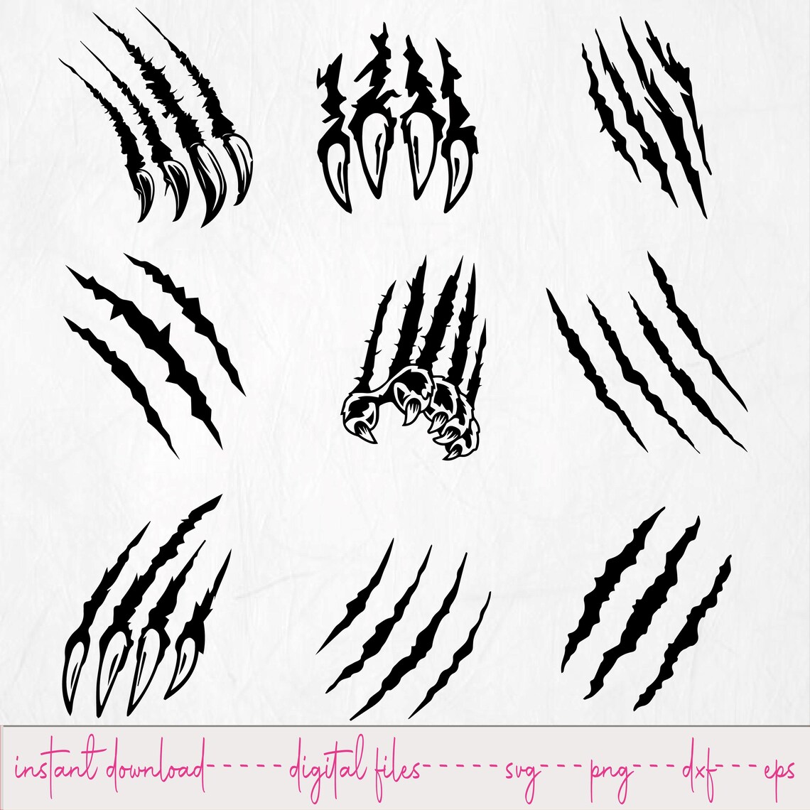Dino Claw SVG Bundle, Scratch Marks Clipart (digital Download) - Etsy