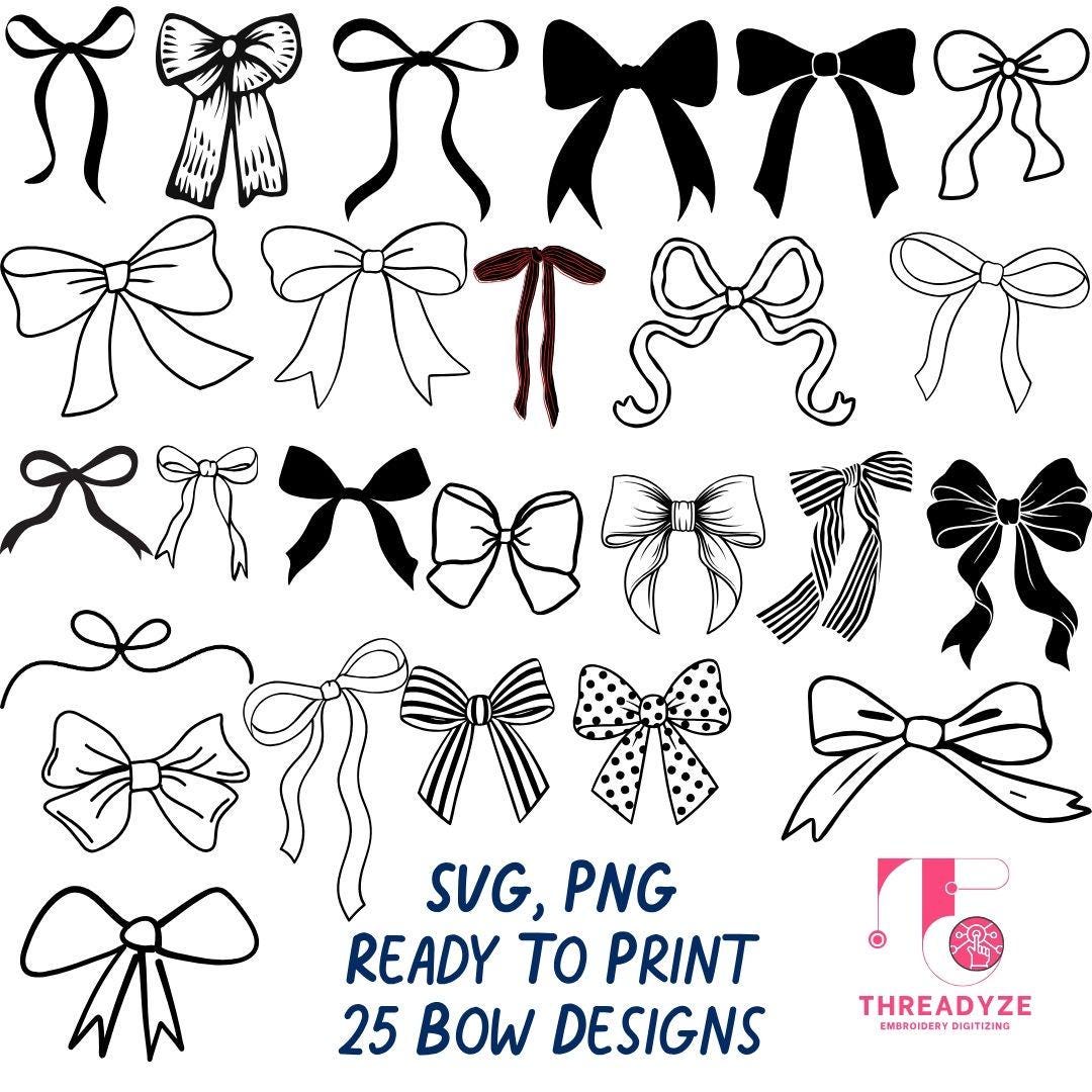 Bow SVG Bundle | 25 Ribbon Clipart Designs (ready to Print) - Etsy