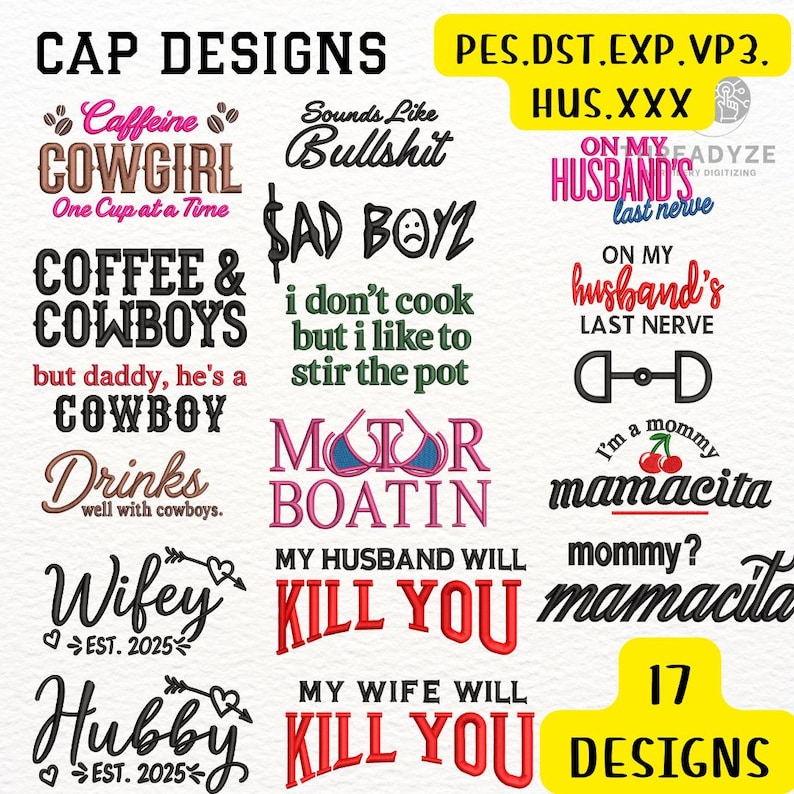 Western Sassy Quotes Embroidery Design Bundle | 17 Funny Sayings ...