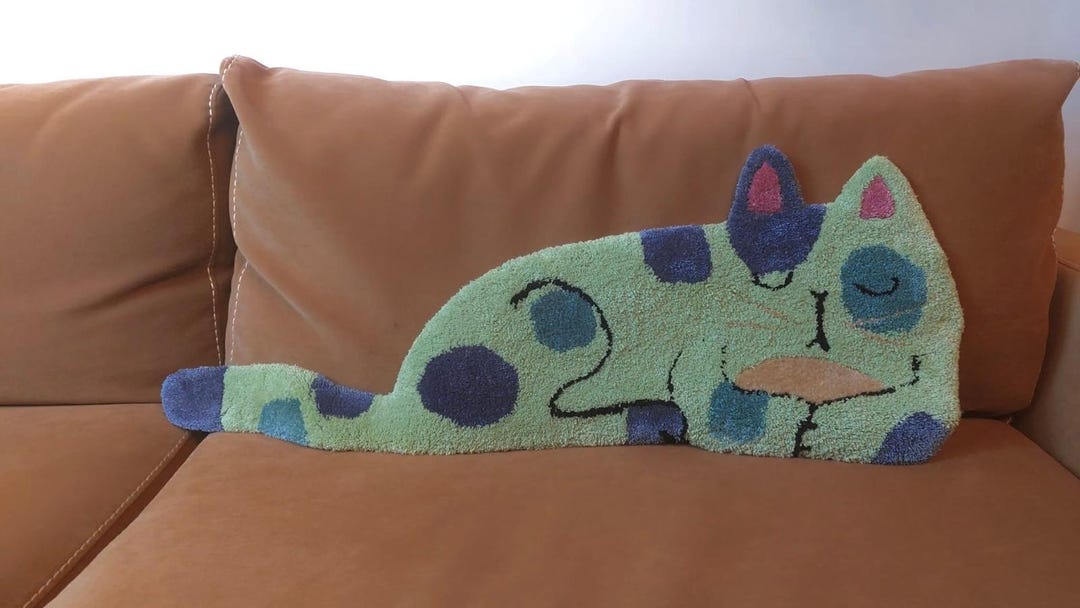 Handmade Sleeping Cat Tufted Rug – Kids Room Decor, Wall Art - Etsy