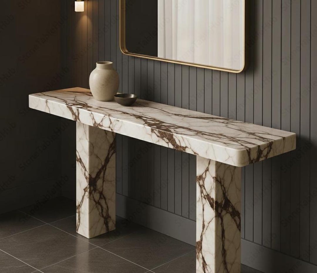 Luxury Marble Console Table Modern Hallway Entryway Table Natural ...