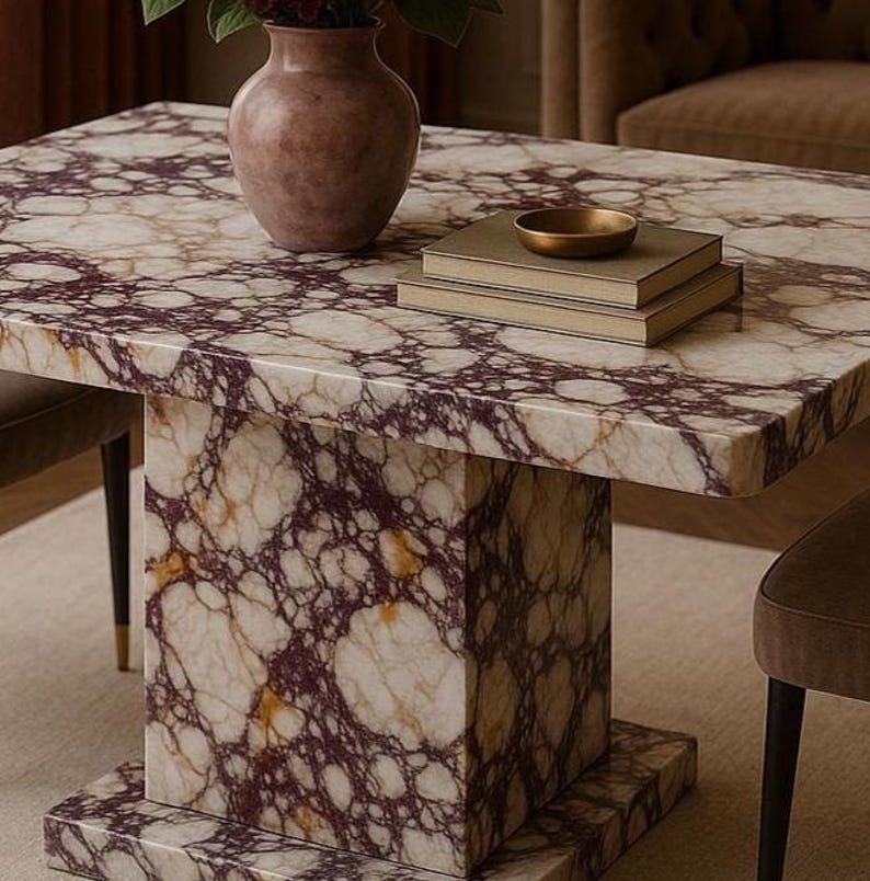 Calacatta Viola Marble Dining Table | Luxury Italian Stone Furniture - Etsy