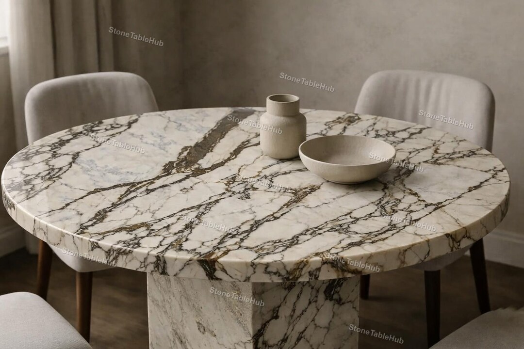 Italian Calacatta Viola Marble Dining Table | Custom Kitchen Furniture ...