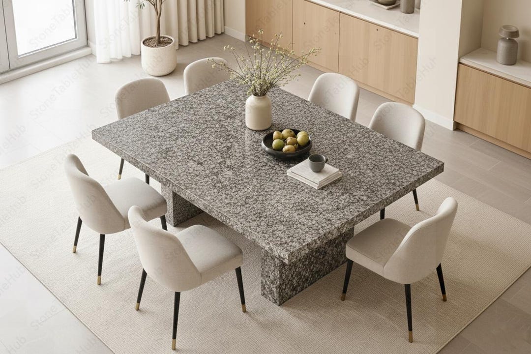 Modern Granite Dining Table, Minimalist Stone Table, Contemporary ...