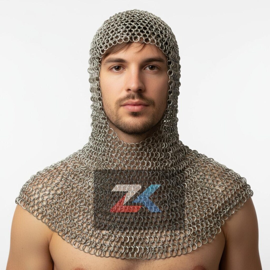 Medieval Armor Aluminum Chainmail Coif - Butted Aluminium Chain Mail ...