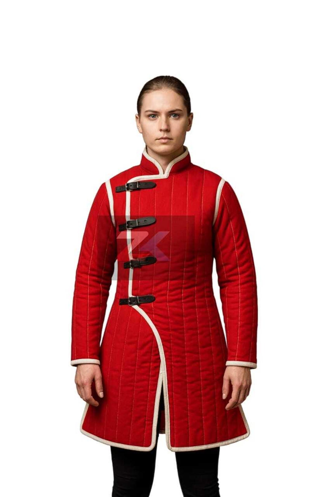 Red Medieval Gambeson: Quilted Cotton Armor Jacket for LARP - Etsy