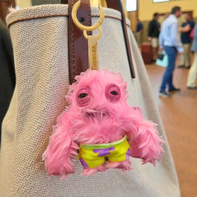 Fuggler Plush Keychain, Spongebob Style Monster Bag Charm - Etsy