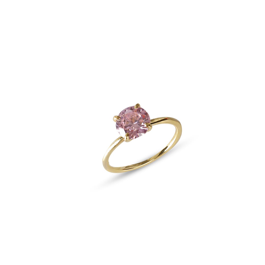 Handmade Pink Tourmaline Ring, Round Cut, 925 Silver - Etsy