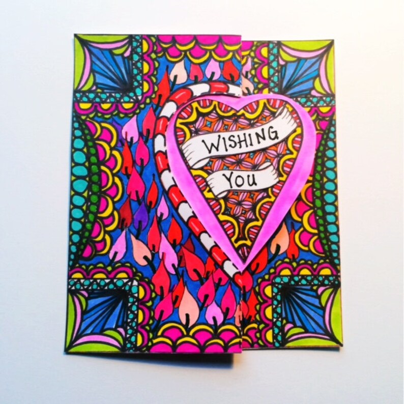 Downloadable Color Your Own Valentines Day Card Etsy