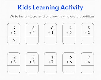 10 Printable Addition 1st Grade Worksheets, Easy Math for Students, 1 ...