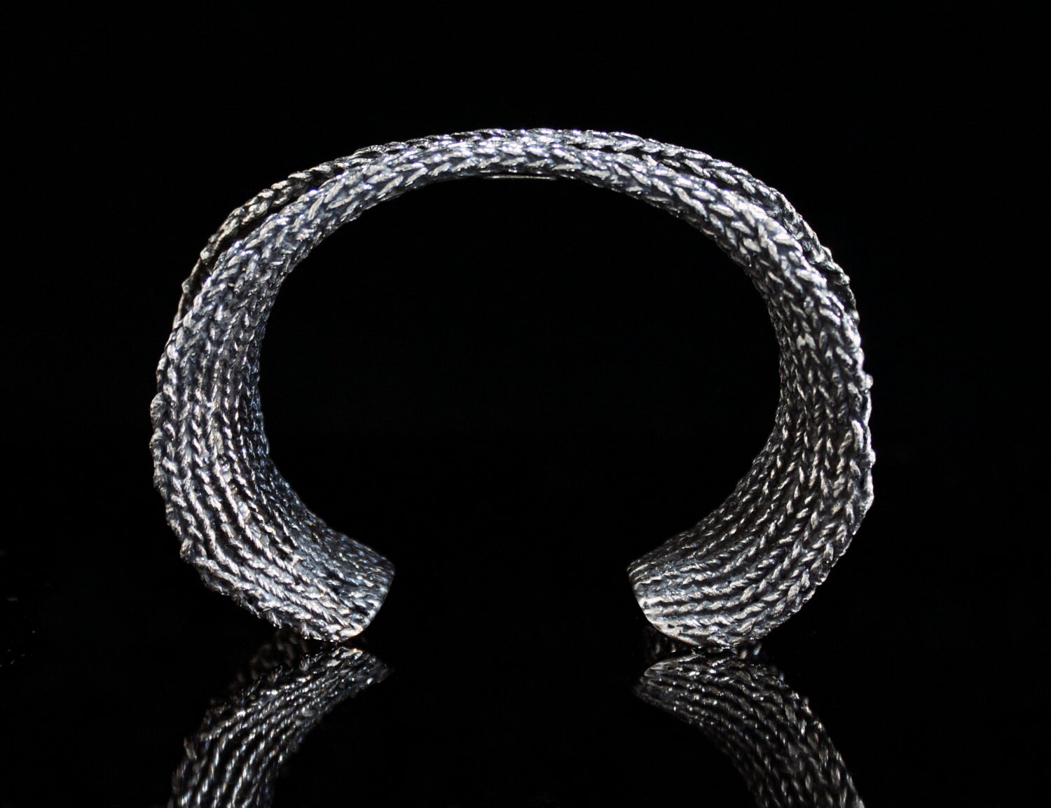 Large Double Flare Knit Cuff Bracelet - Ready to Ship - Etsy