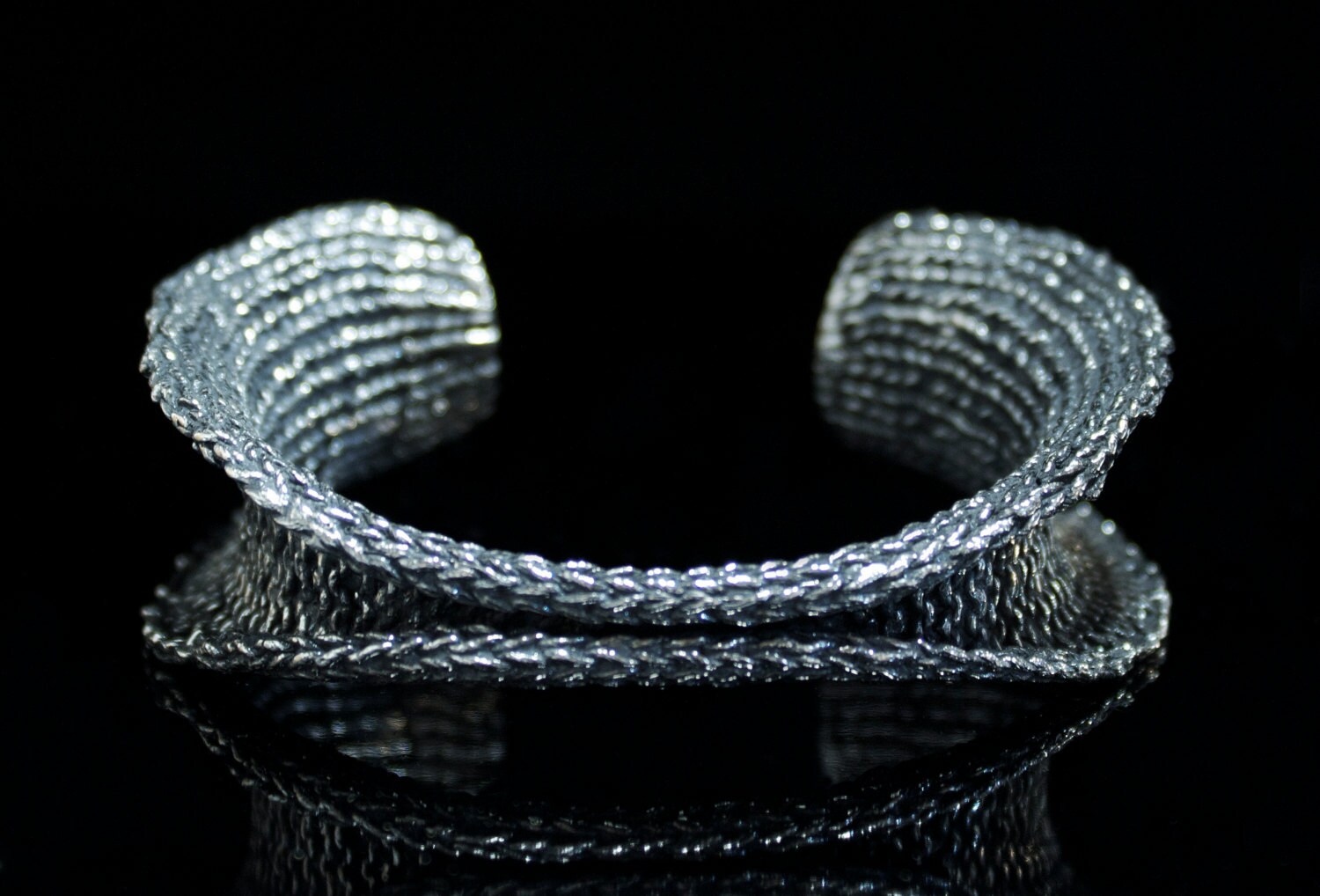 Large Double Flare Knit Cuff Bracelet Ready to Ship | Etsy