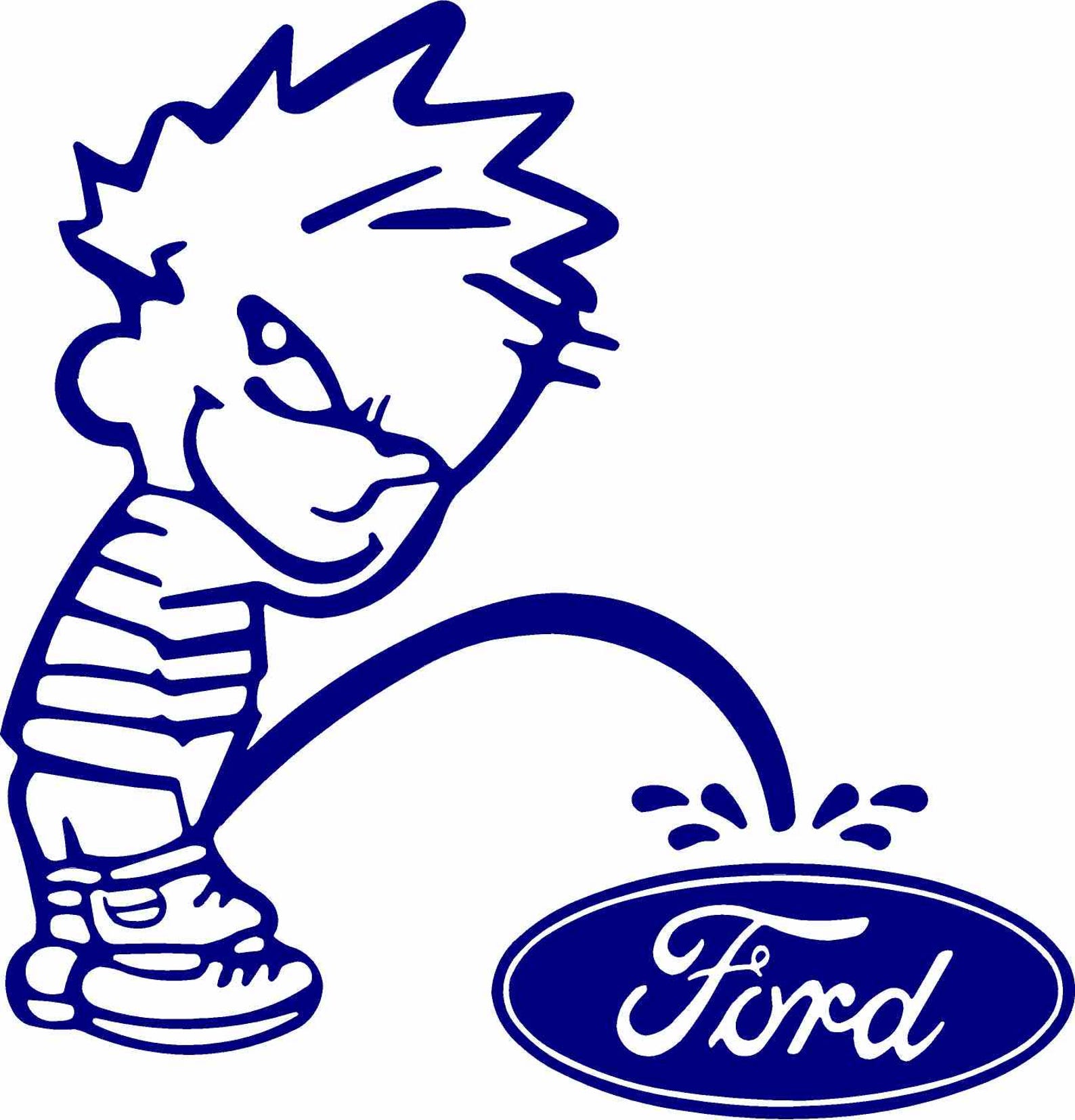 Calvin Little Guy Pee on Ford Decal Sticker Auto, Laptop Smooth Surface ...